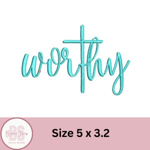 Worthy Machine Embroidery Design, Christian Embroidery Design - Etsy