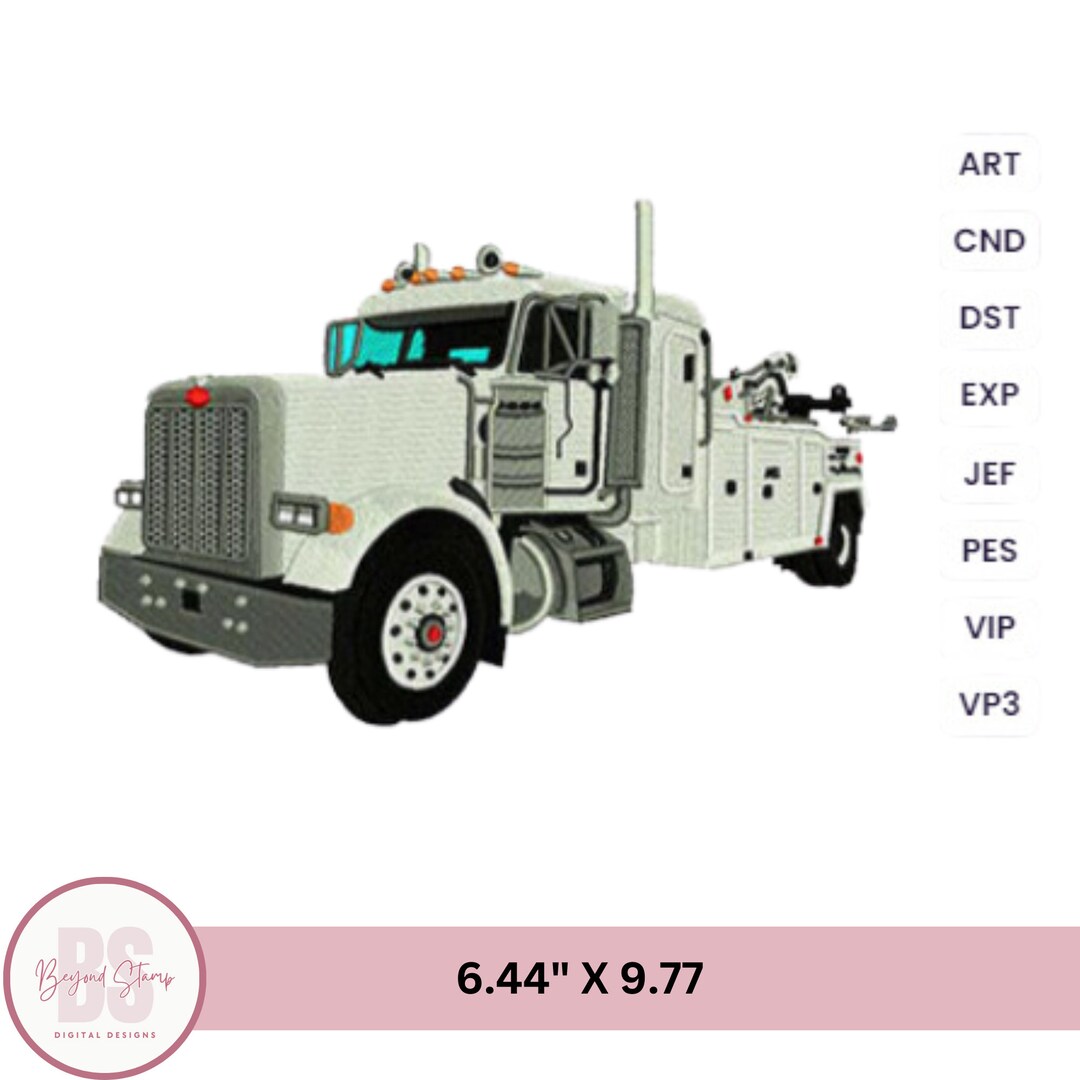 Tractor Trailer Machine Embroidery Design, Big Vehicles Embroidery ...