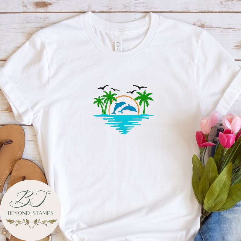 Beach Scene Embroidery Design ,beach Embroidery Designs, Trendy Machine ...