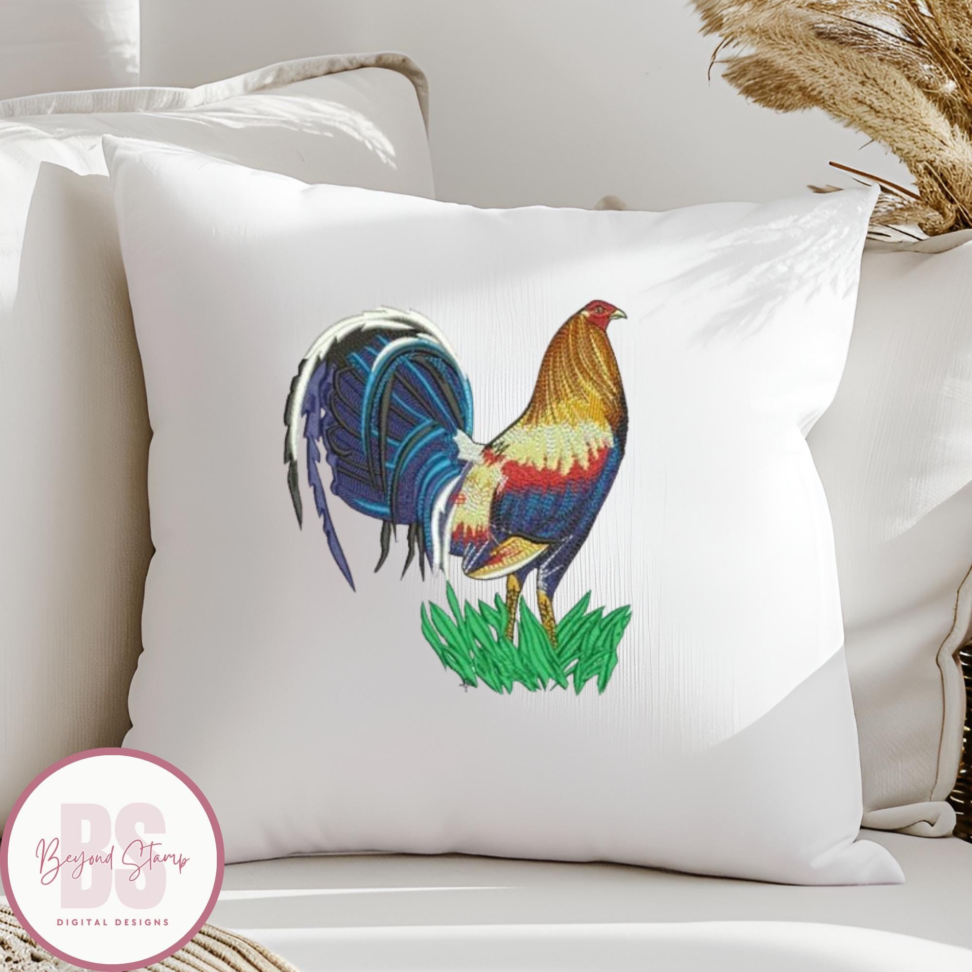 Rooster Embroidery Design, Colorful Rooster , Majestic Rooster Machine ...