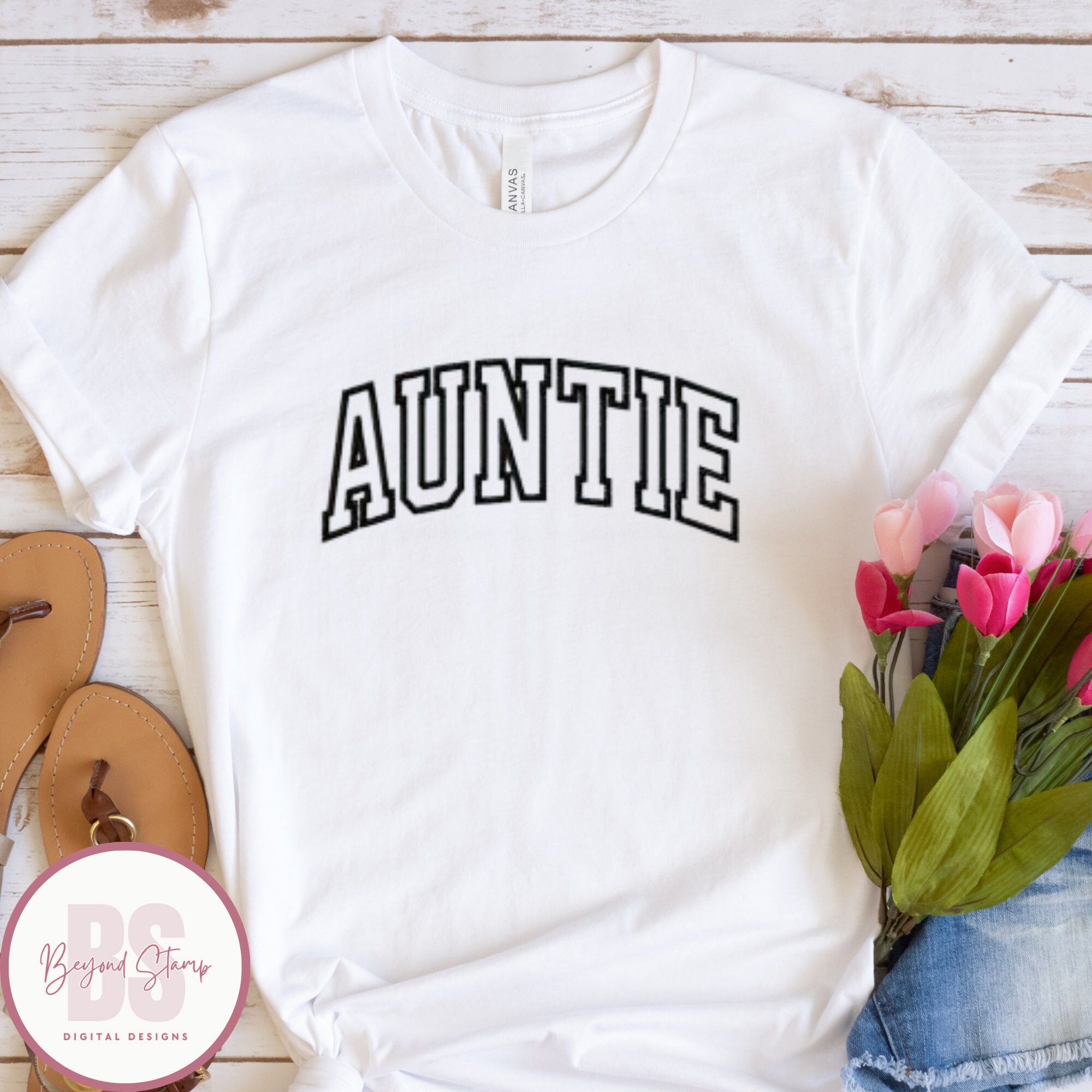 Auntie Arched Applique Embroidery , Machine Embroidery, Gift for Aunt ...