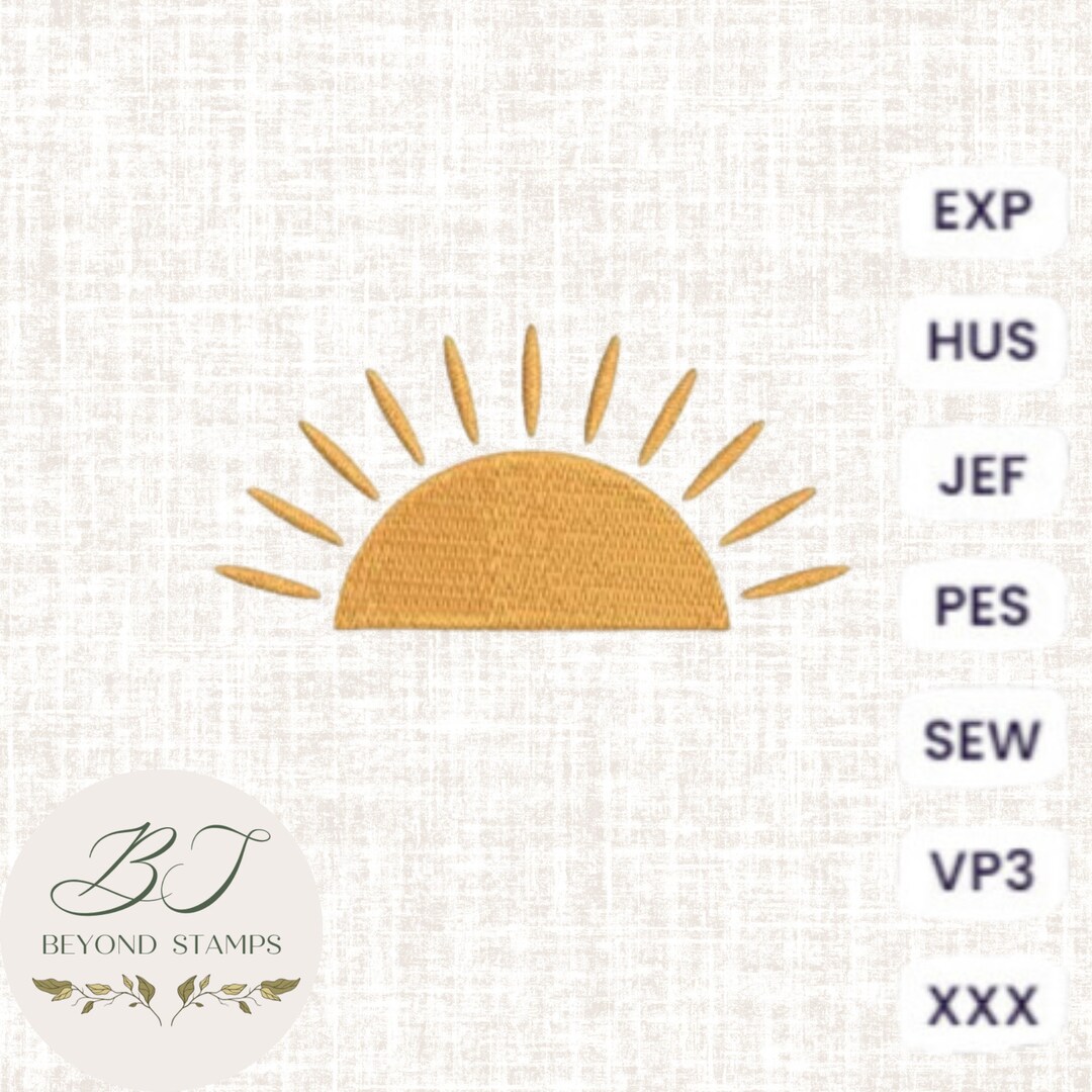 Aesthetic Yellow Sun Embroidery, Summer Embroidery Designs, Machine ...