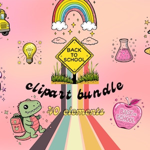 Groovy Back to School PNG SVG PSD Graphics Clipart Bundle - Etsy