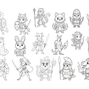 Wild Animal Warriors Coloring Book Pages Printable PNG Instant Download ...