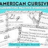 Printable American Cursive Handwriting Worksheets Practice Letters ...