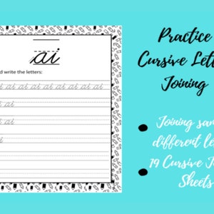 Printable American Cursive Handwriting Worksheets Practice Letters ...