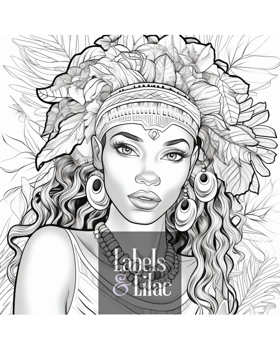 10 African Queen Coloring Pages PNG Files - Etsy