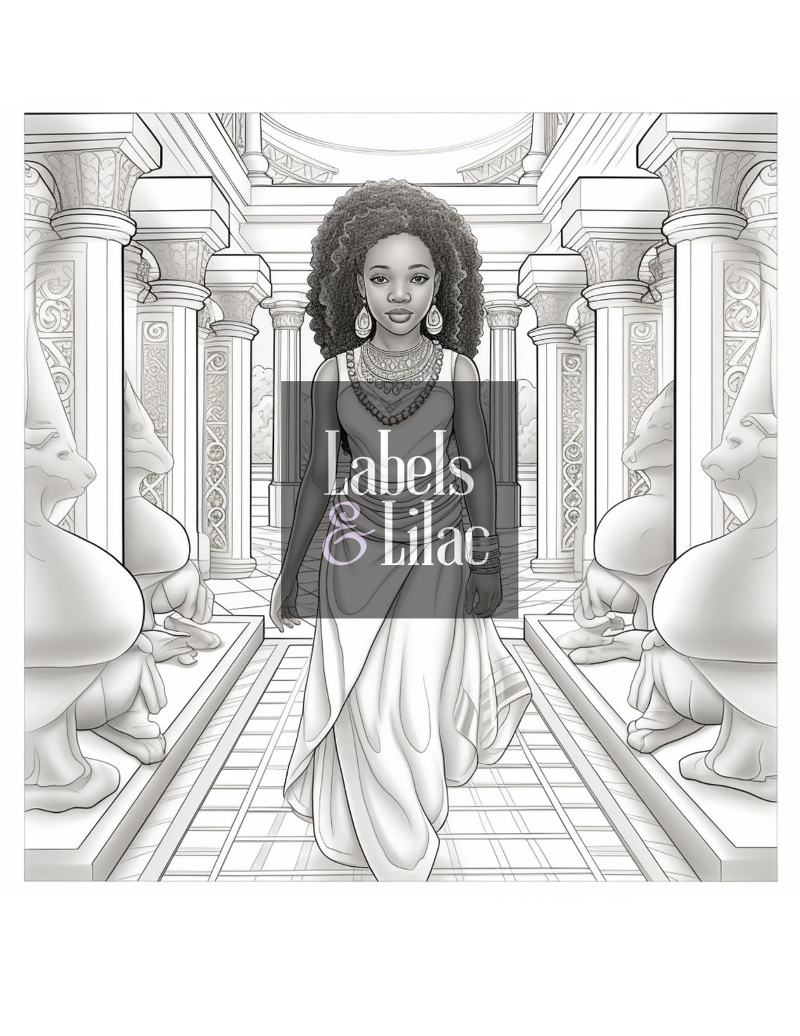 10 African Queen Coloring Pages PNG Files - Etsy