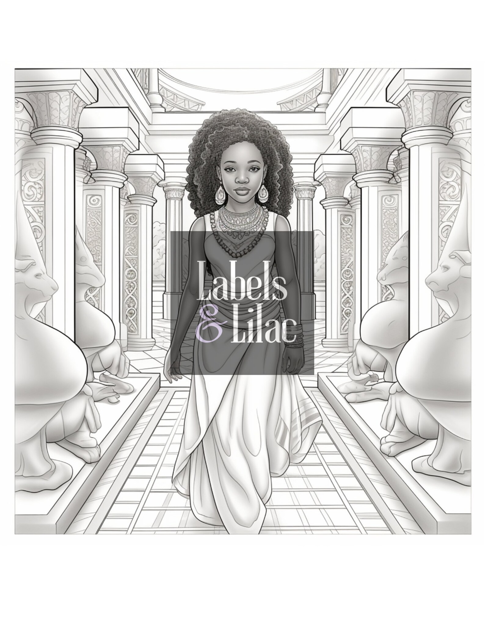 10 African Queen Coloring Pages - PNG Files - Etsy