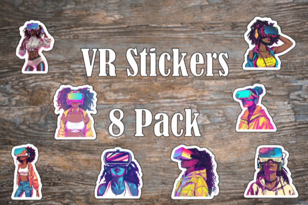Pack of 8 VR Gamer Black Girl Matte Stickers - Etsy