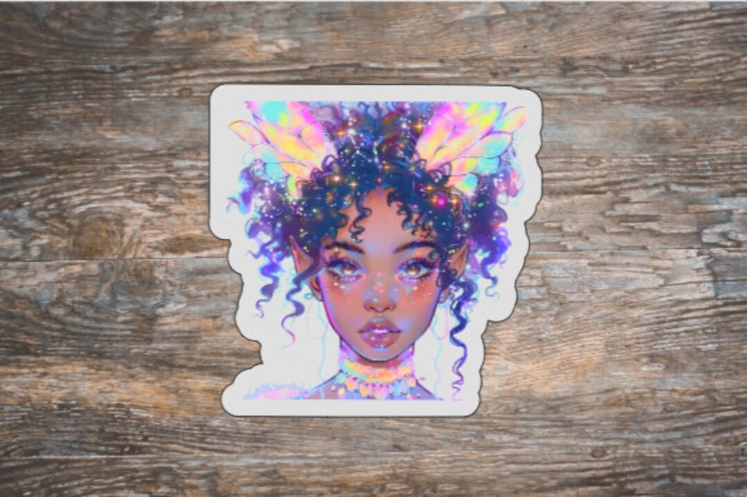 Fairy Black Girl Matte Sticker - Etsy