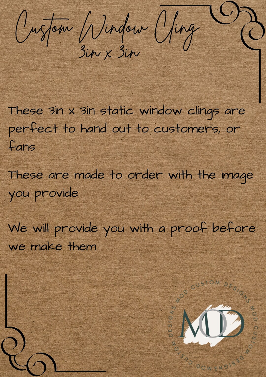 Custom Logo Window Cling Stickers 3x3 - Etsy