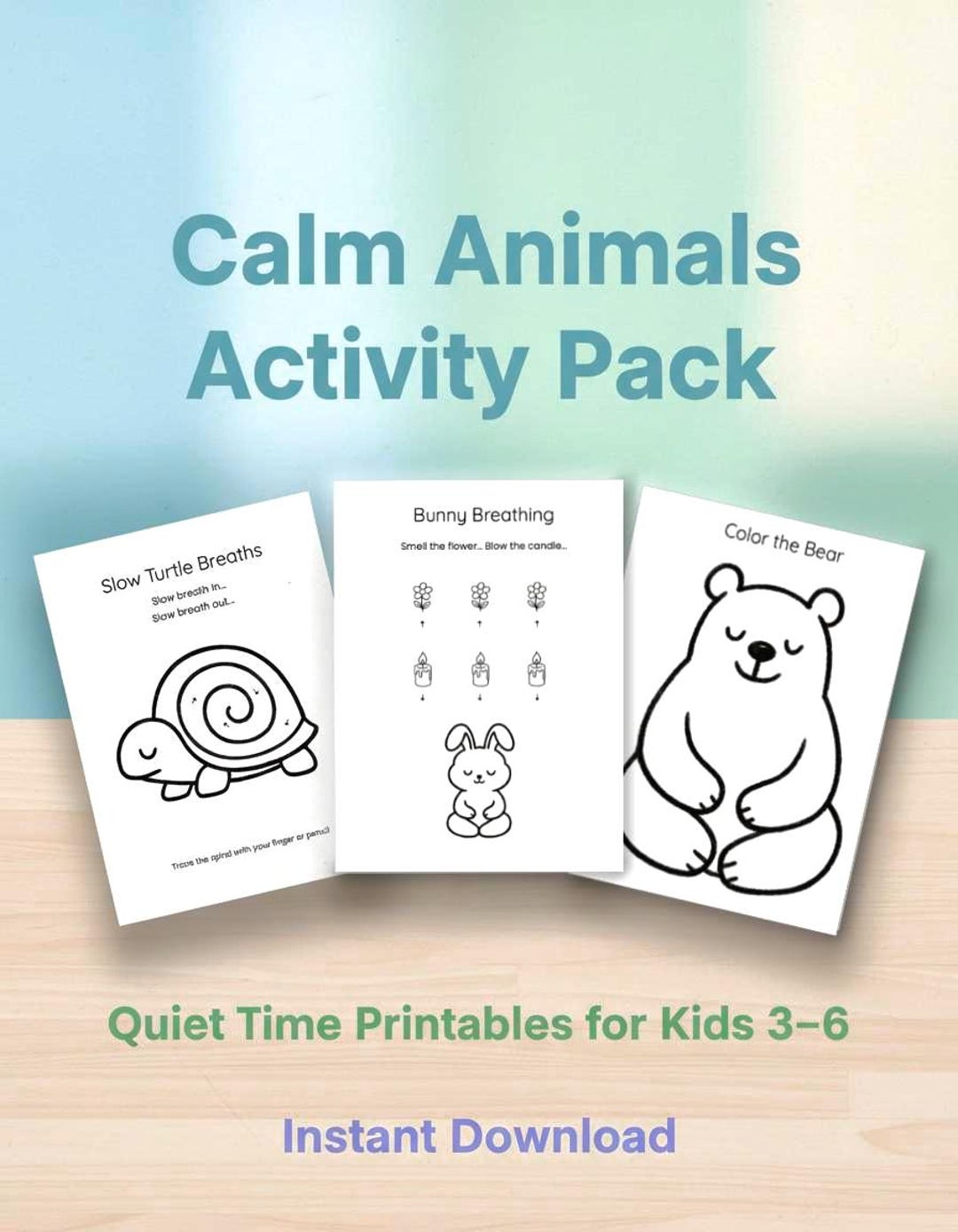 Calm Animals Mini Activity Pack for Kids | Quiet Time Printables ...