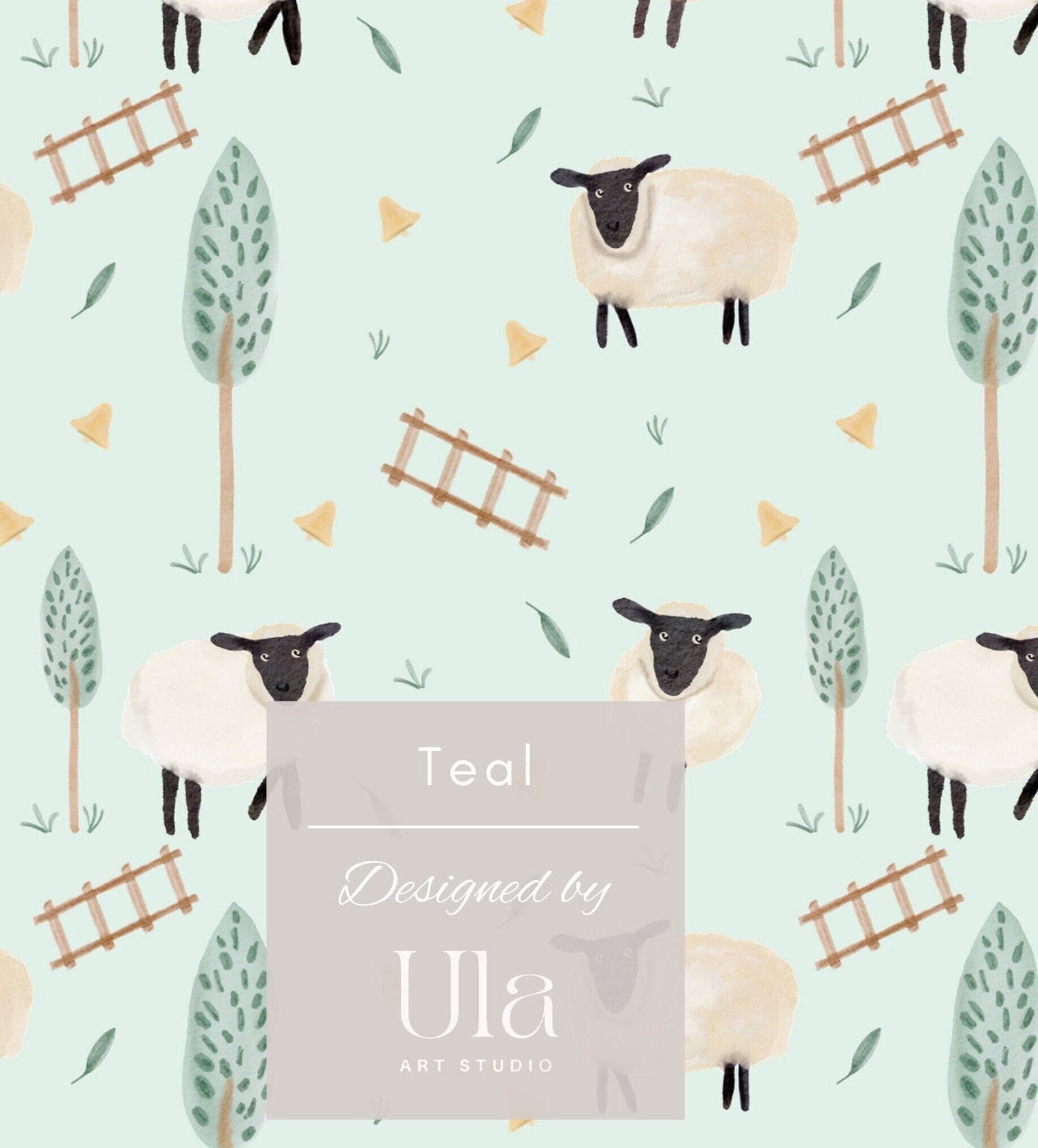 Sheep Farm Digital Fabric Design, Nursery and Kids Fabric Pattern ...