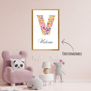 First Name Initial Name Printable Set of 6 Initiale Nursery - Etsy