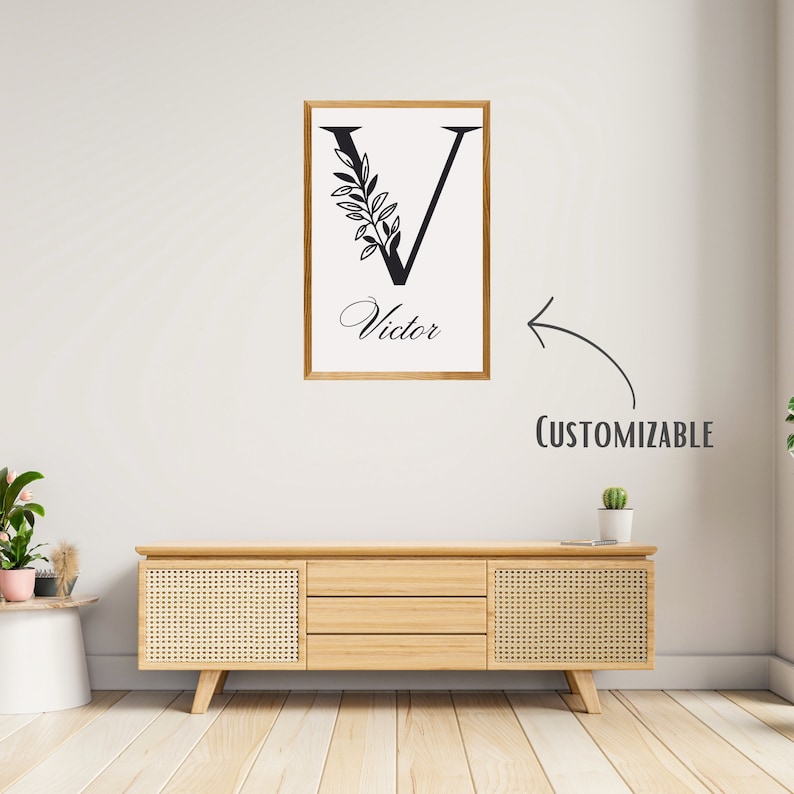 First Name Initial Name Printable Set of 6 Initiale Nursery - Etsy