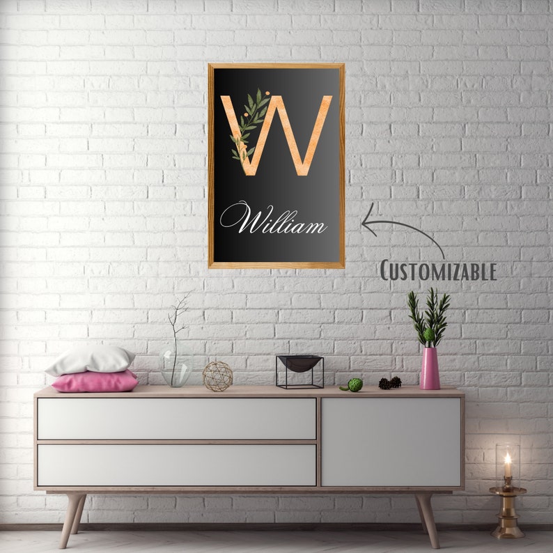 First Name Initial Name Printable Set of 6 Initiale Nursery - Etsy