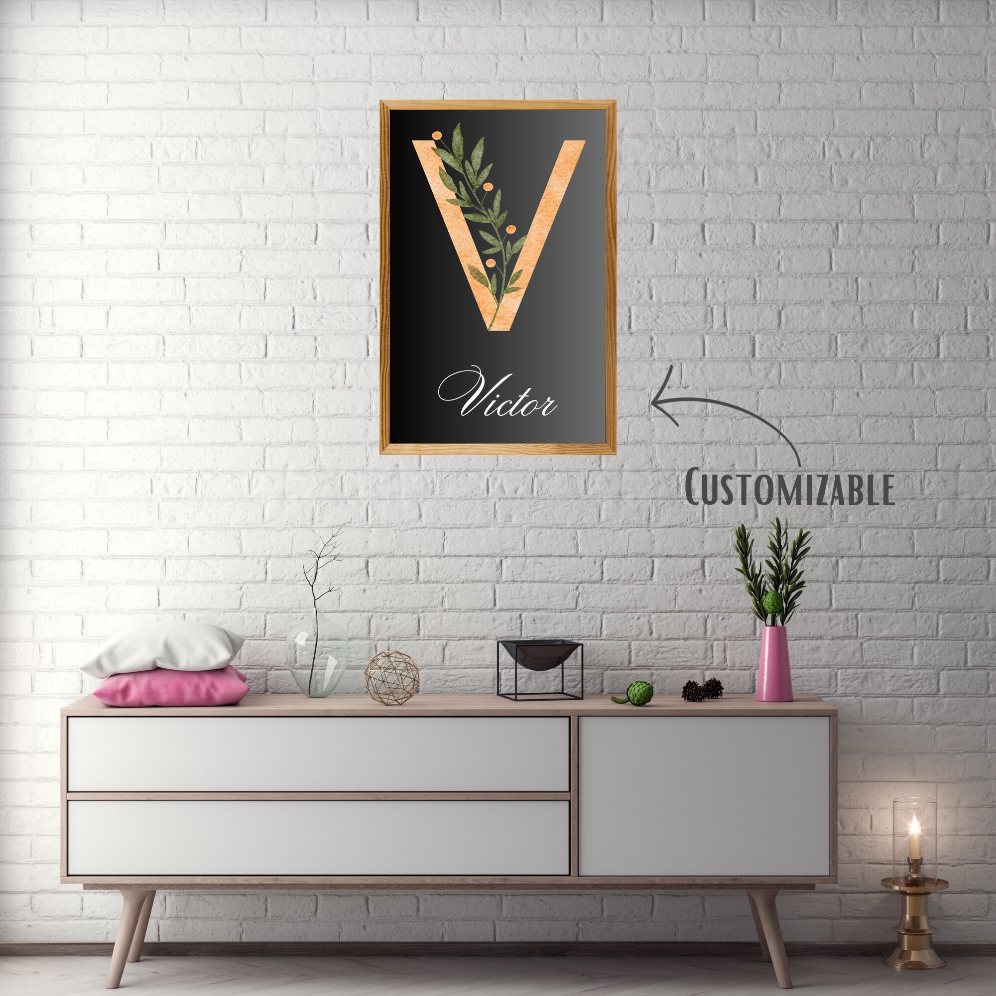 First Name Initial Name Printable Set of 6 Initiale Nursery - Etsy