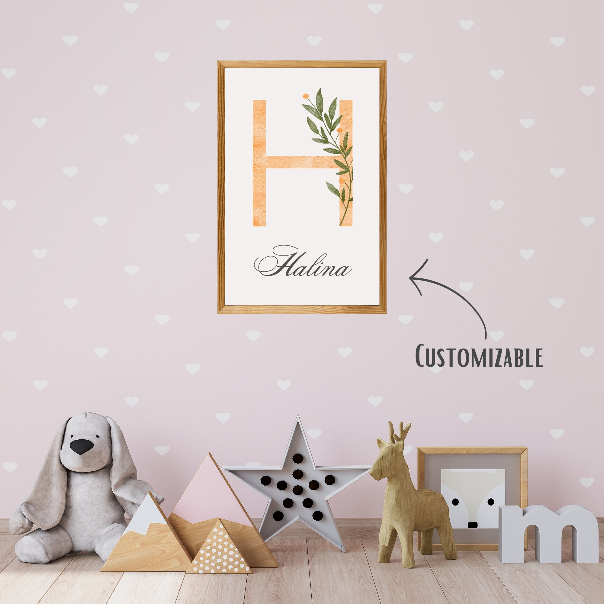 First Name Initial Name Printable Set of 6 Initiale Nursery - Etsy