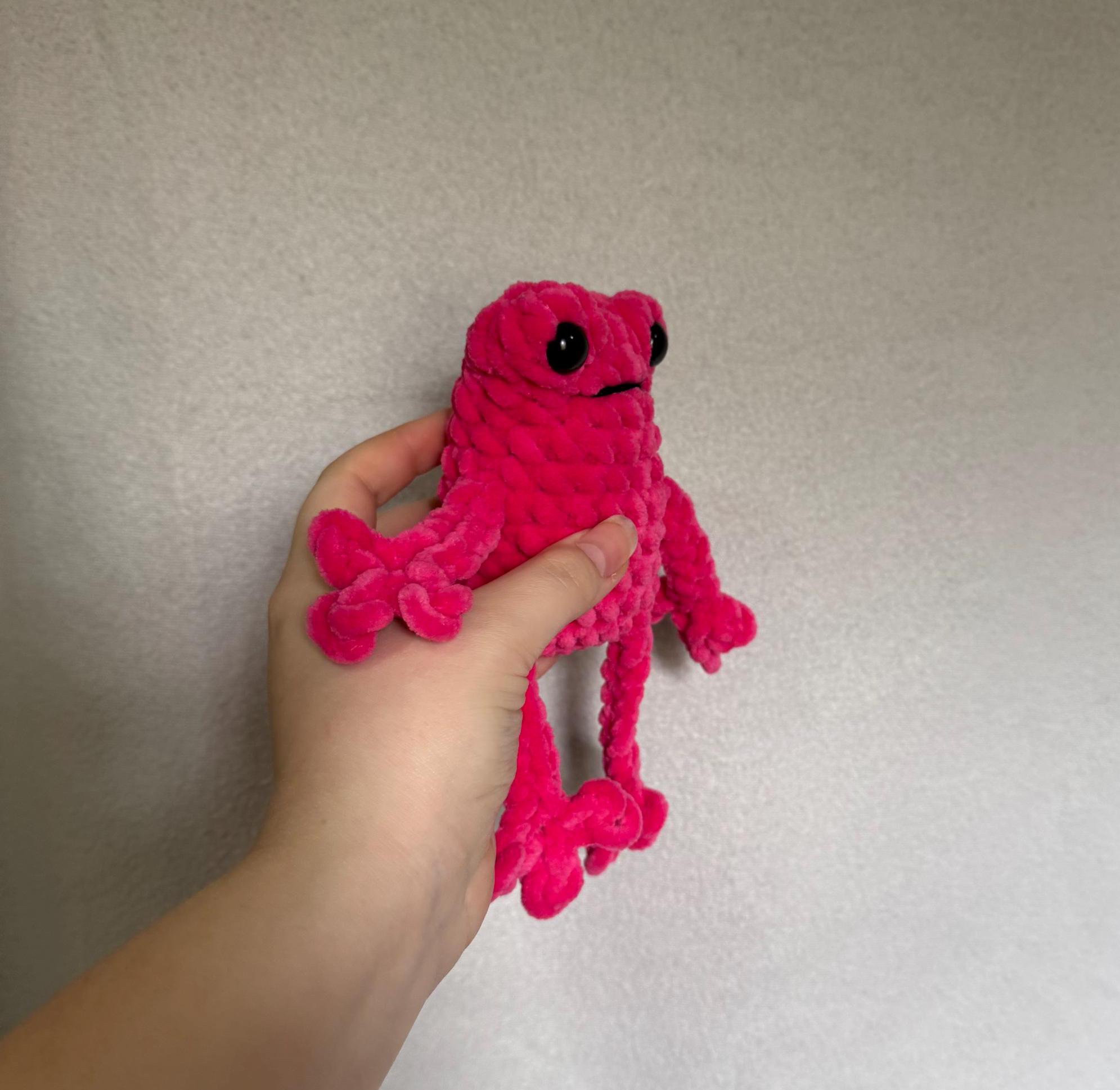 Crochet Long Leg Frog, Hot Pink Frog Toy, Crochet Plush Frog. - Etsy