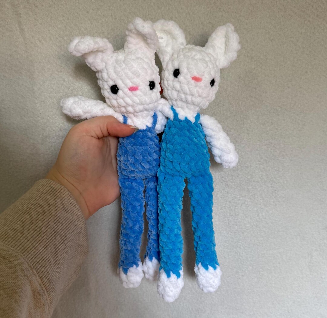 Handmade Bunny With Overalls. Crochet Plushie. Easter Bunny With ...