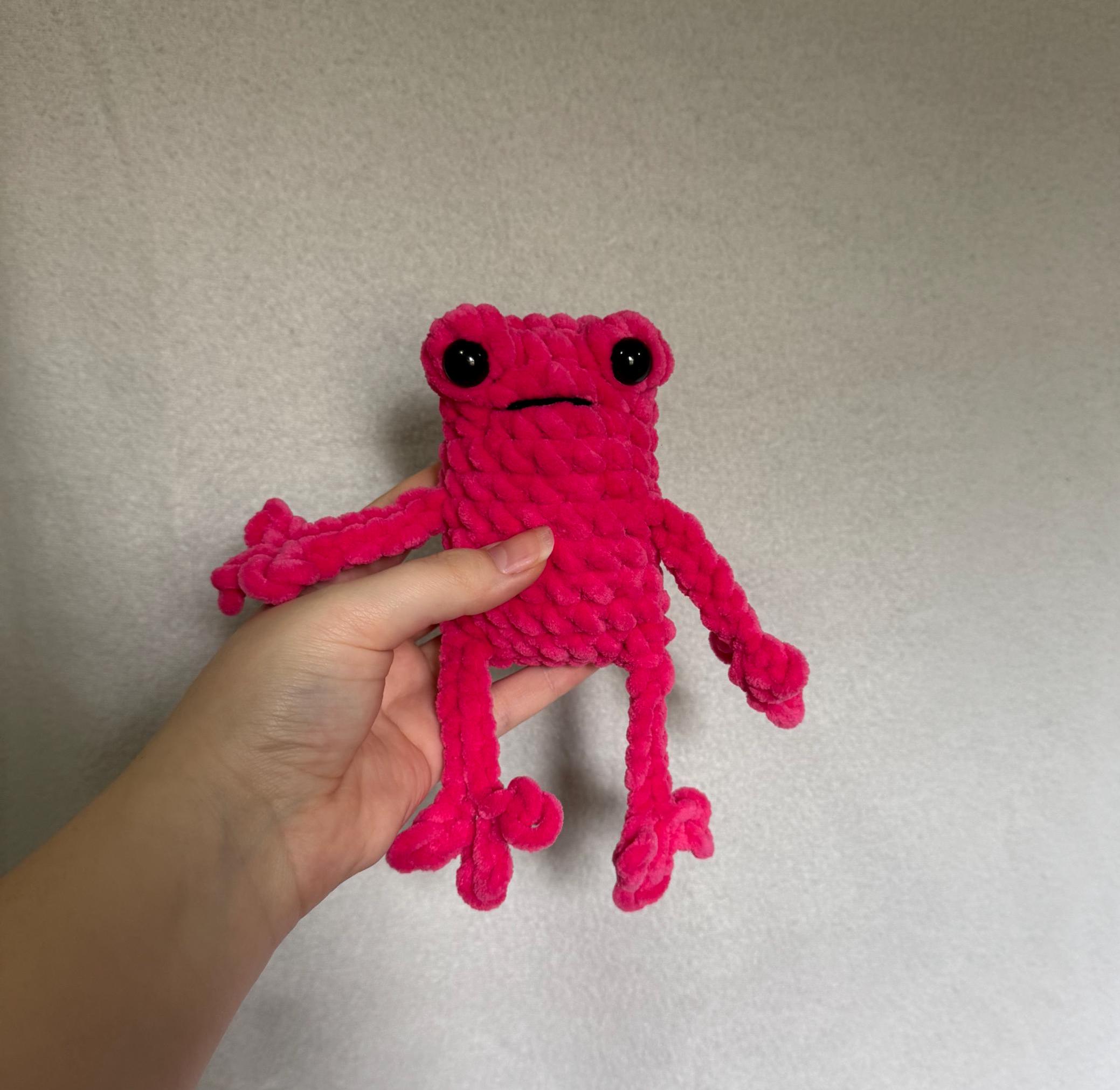 Crochet Long Leg Frog, Hot Pink Frog Toy, Crochet Plush Frog. - Etsy