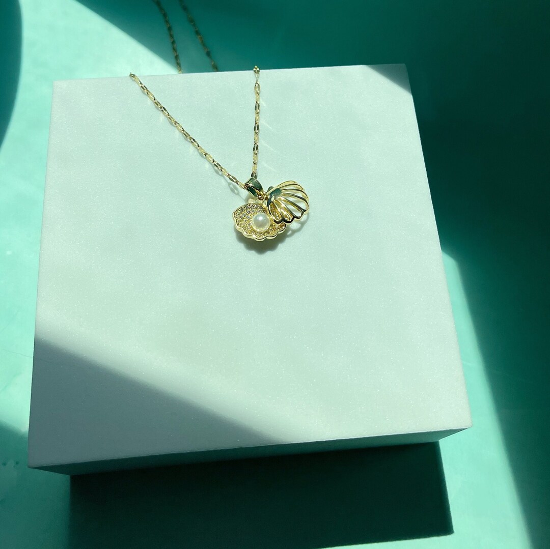 Pearl Shell Necklace, Sea Shell Necklace, Pearl Necklace, Summer ...