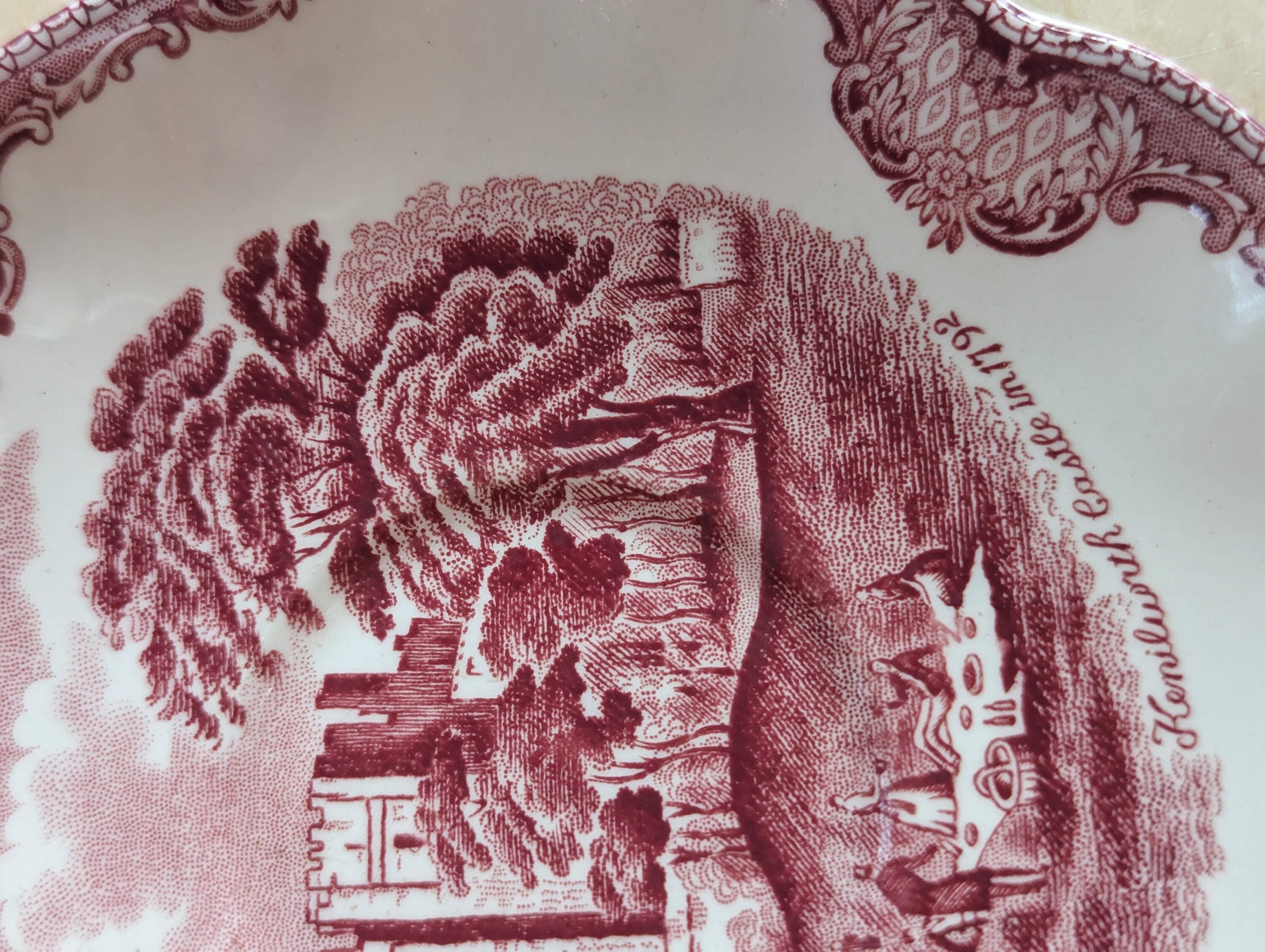 Set of 4 old British Castles Pink Johnson Brothers 5 3/4 Kenilworth ... Set of 4 old British Castles Pink Johnson Brothers 5 3/4 Kenilworth ...