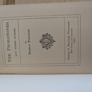 Antique Book the Probationer by Herman Whitaker First Edition Antique ...