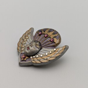 Hand Painted Signed Adagio Face Sculpted Brooch Art Deco Style - Etsy