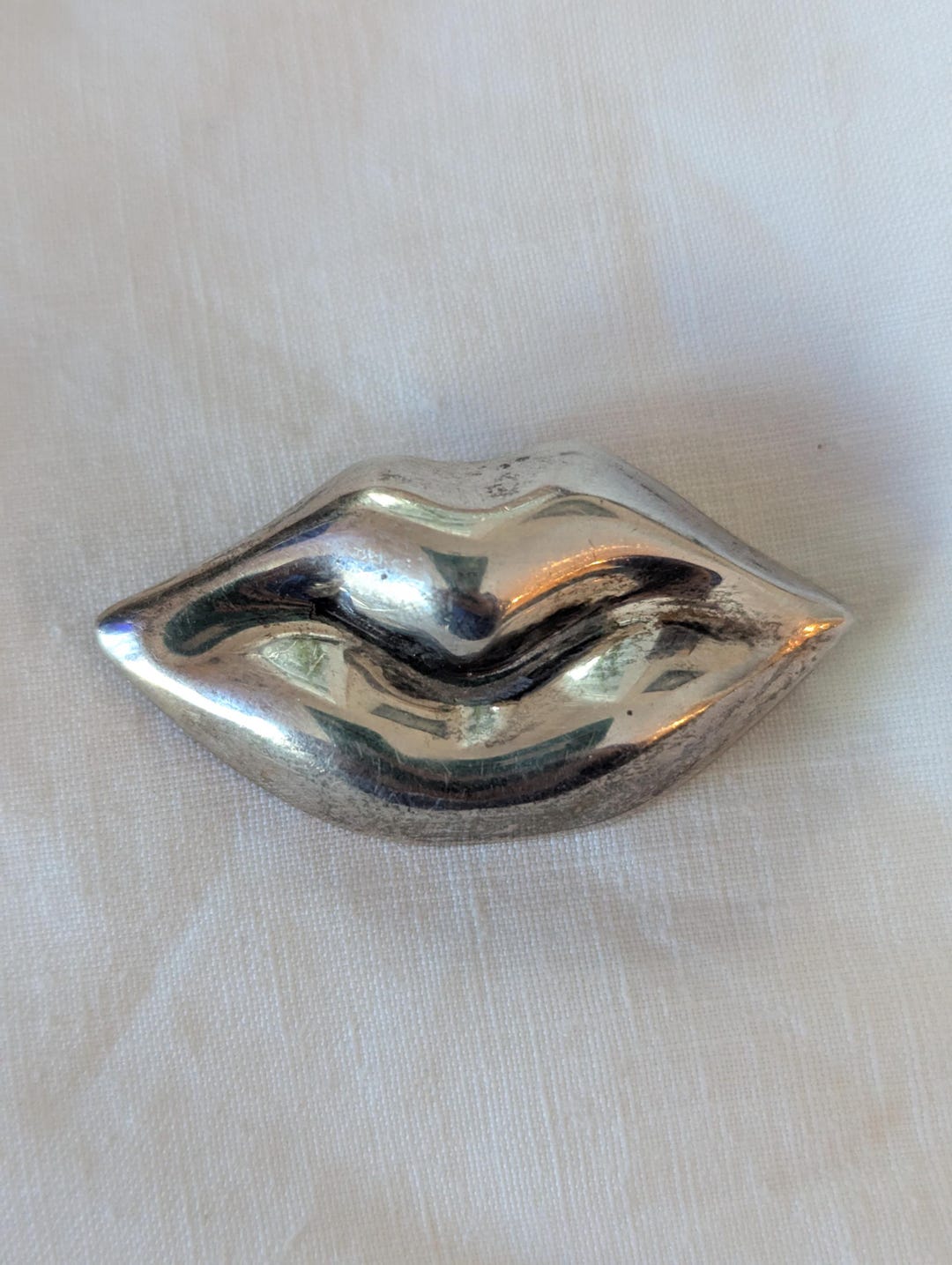 Vintage Sterling Silver Lips Brooch Made in Mexico, Vintage 1970 ...
