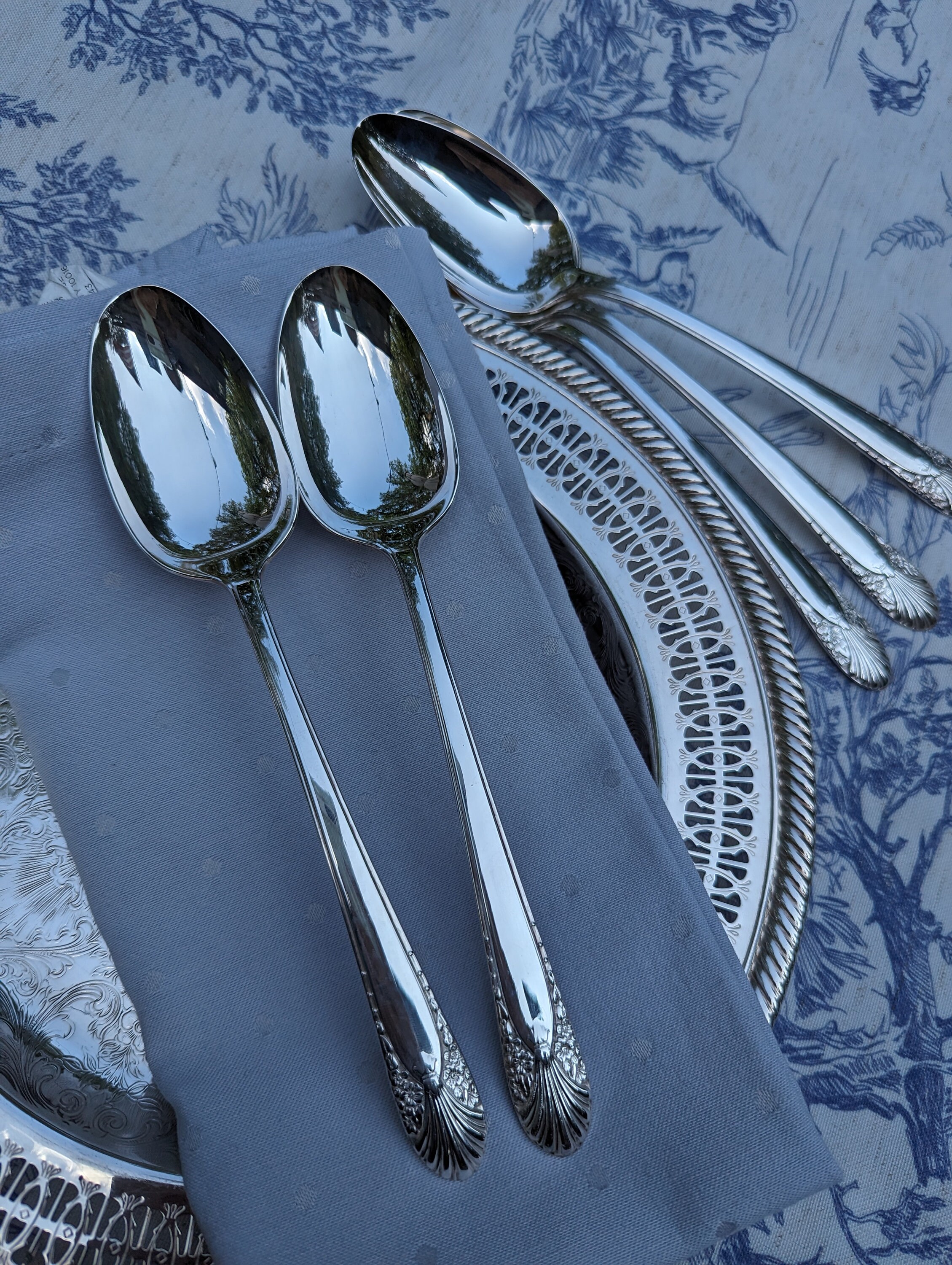 Radiance by Crown Silverplate Vintage Silver Plate Serving Spoons Set ...