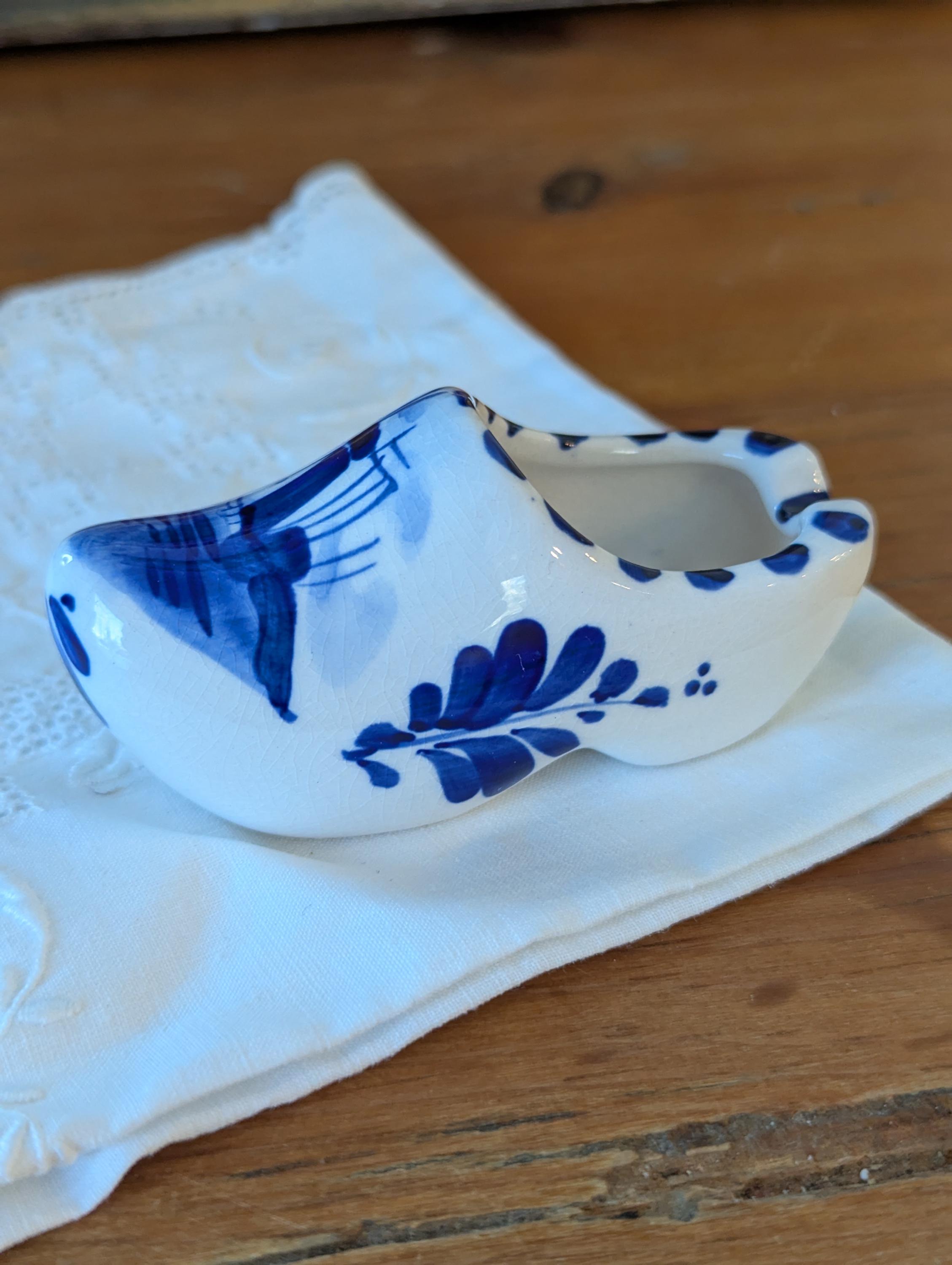 Vintage Delf Windmill Dutch Hand Painted Shoe, Vintage Delft Holland ...