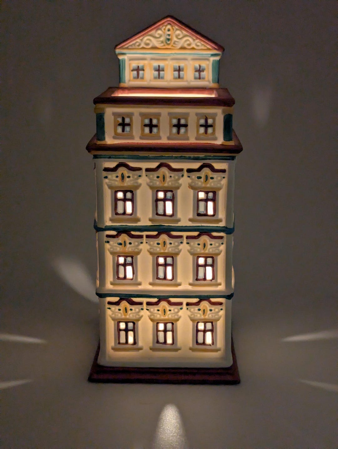 Partylite Cafe Amsterdam Tealight House # P8275, 5 Story Ceramic ...