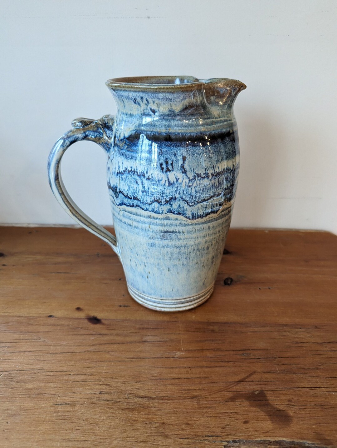 Beautiful Studio Art Drip Glaze Pottery Vase Picher Signed 8.75" Tall ...