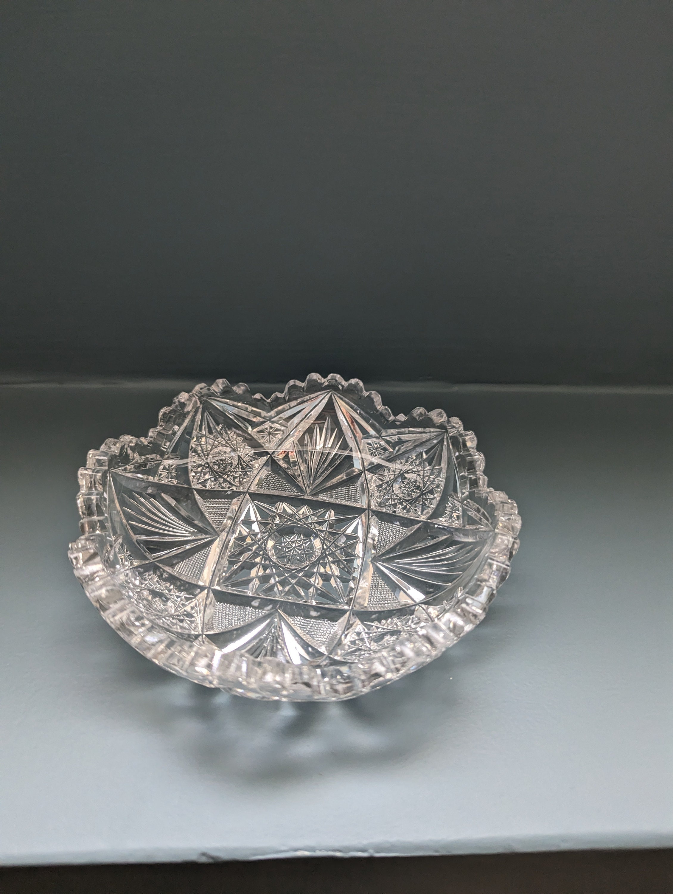 Antique ABP Cut Glass 5 in Lotus Pattern Bowl by Eggington C1899 ...