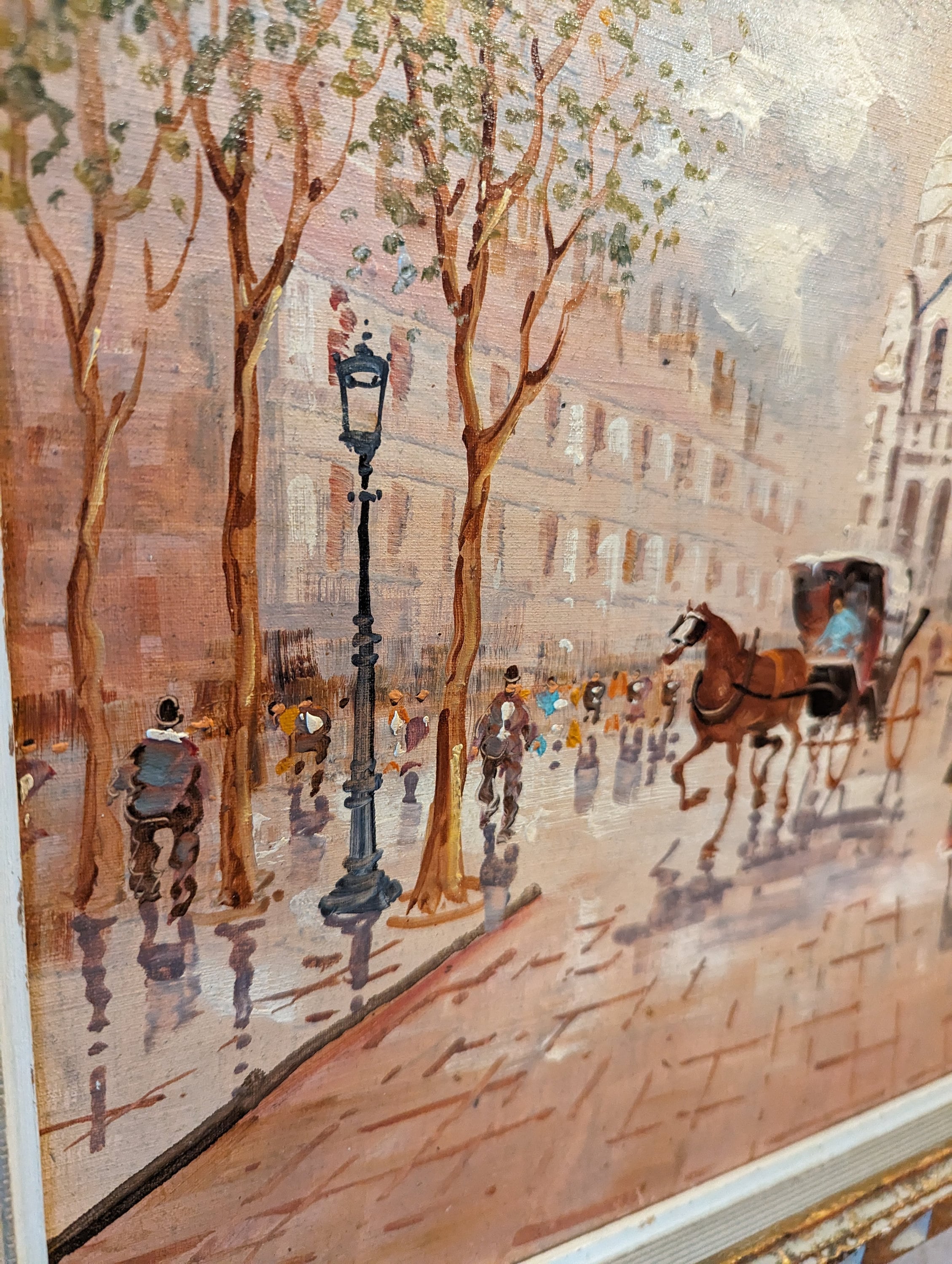 Antonio Devity Vintage Oil Painting of Paris, Oil on Canvas Framed ...