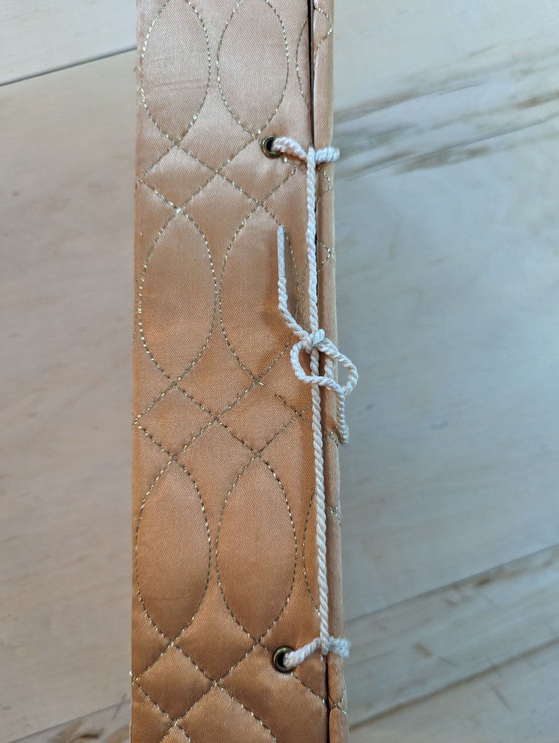 Quilted Vintage Glove Box, Quilted Sating Peach Rectangular Storage Box ...