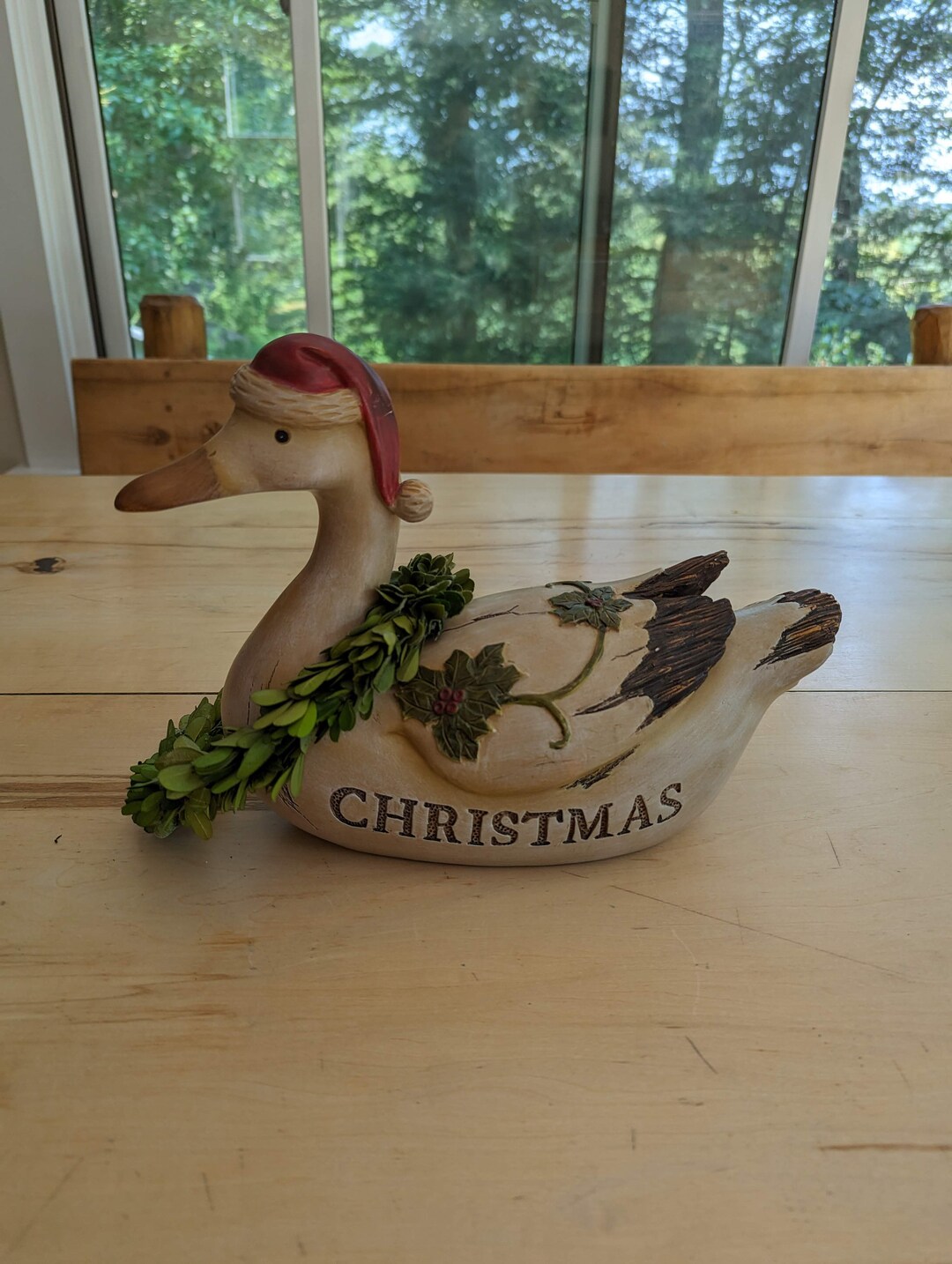 Adorable Large Vintage Christmas Duck With Wreath, Christmas Decor ...