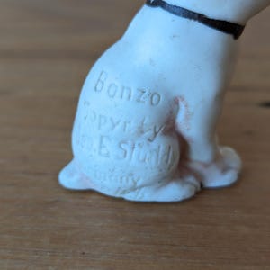 Rare Antique Hertwig Bisque Bonzo Dog, 2.25" Signed Studdy Bonzo, Made ...
