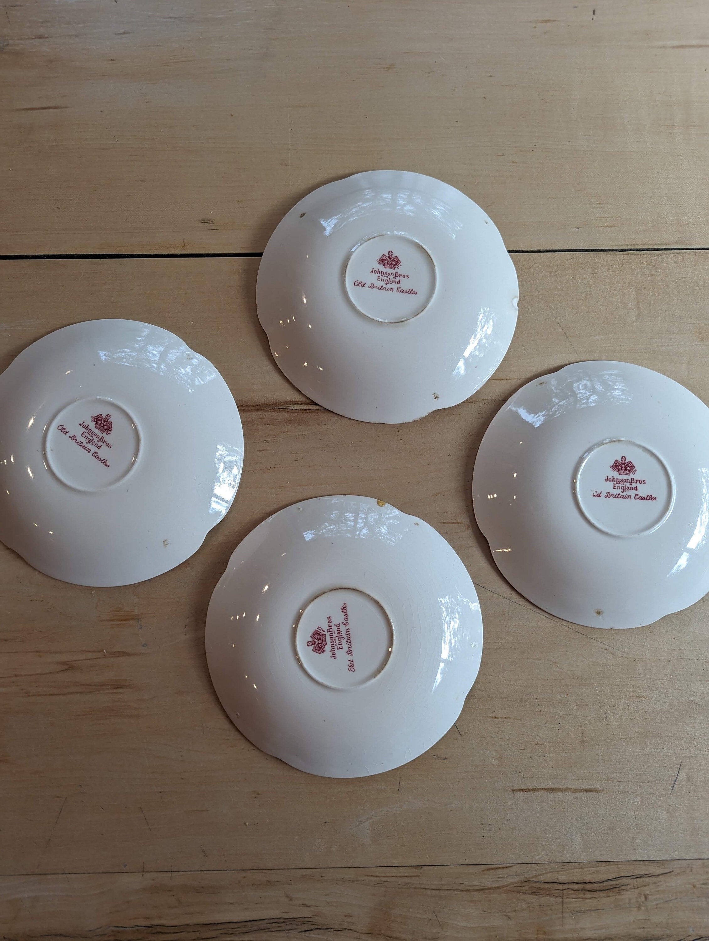 Set of 4 old British Castles Pink Johnson Brothers 5 3/4 Kenilworth ... Set of 4 old British Castles Pink Johnson Brothers 5 3/4 Kenilworth ...