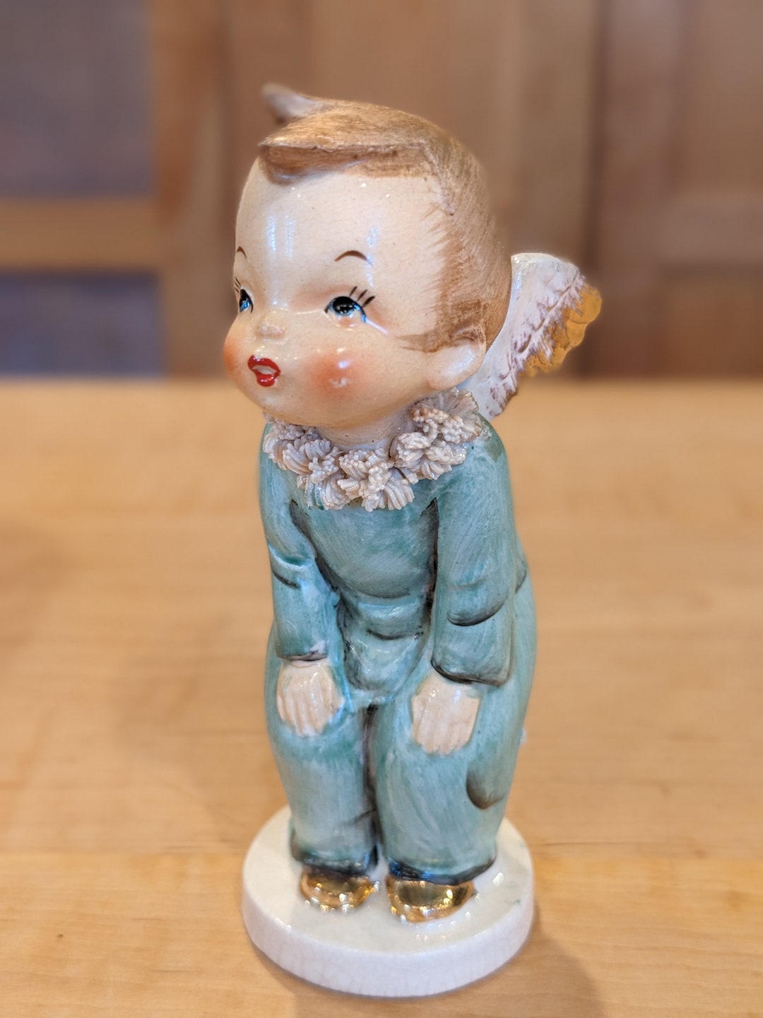 Rare Vintage Napco Kissing Angel Boy Figurine #S395E - Mid-century ...