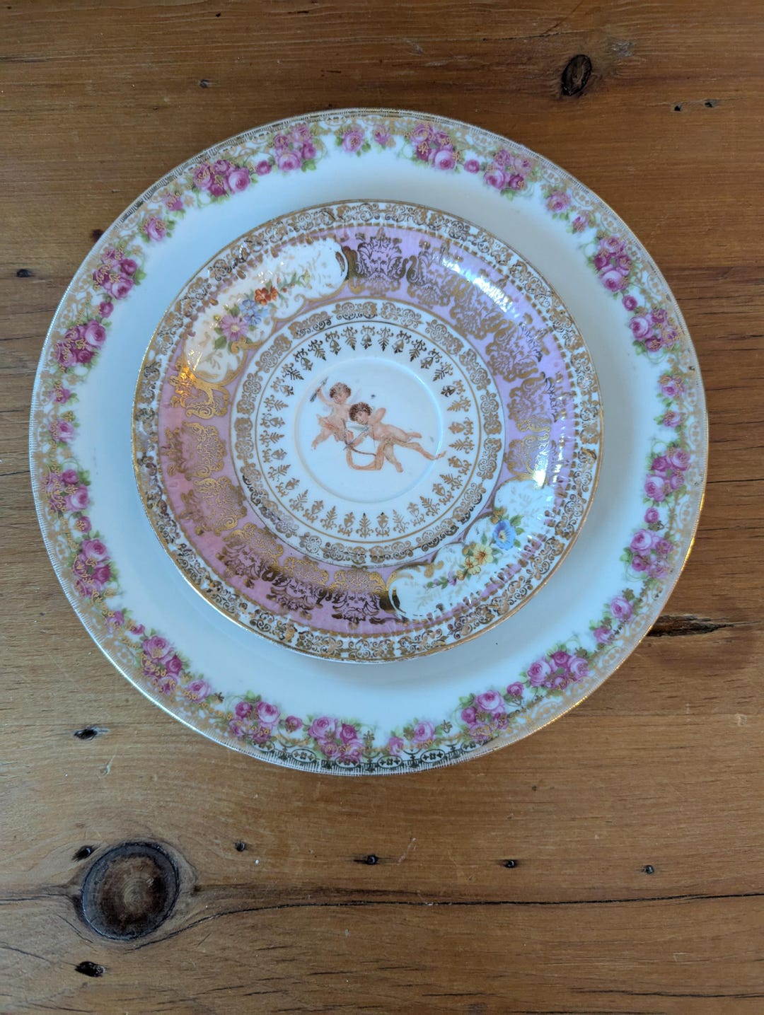 Antique Plates Victoria Carlsbad Austria Pink and Gold Plate With ...