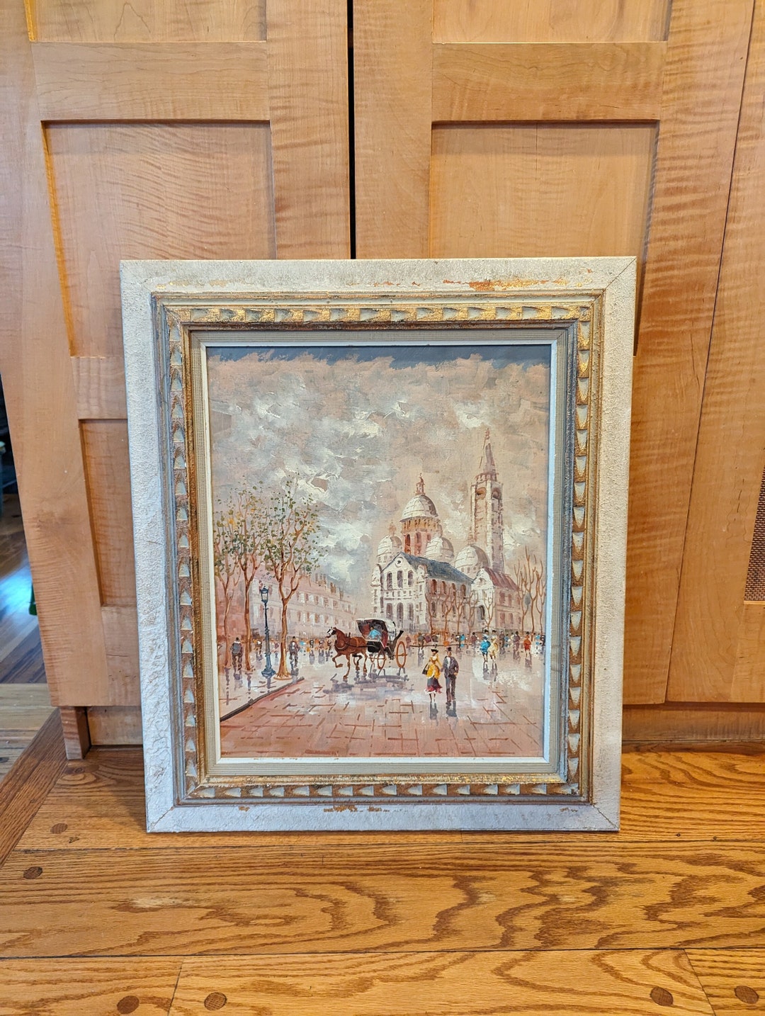 Antonio Devity Vintage Oil Painting of Paris, Oil on Canvas Framed ...