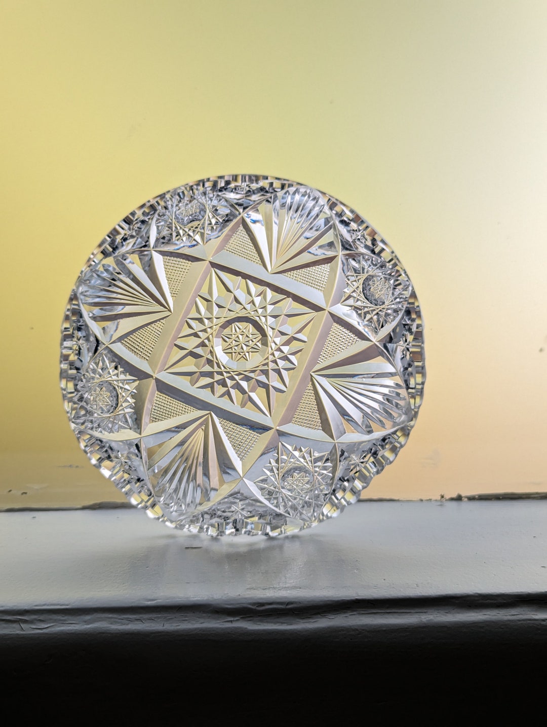 Antique ABP Cut Glass 5 in Lotus Pattern Bowl by Eggington C1899 ...