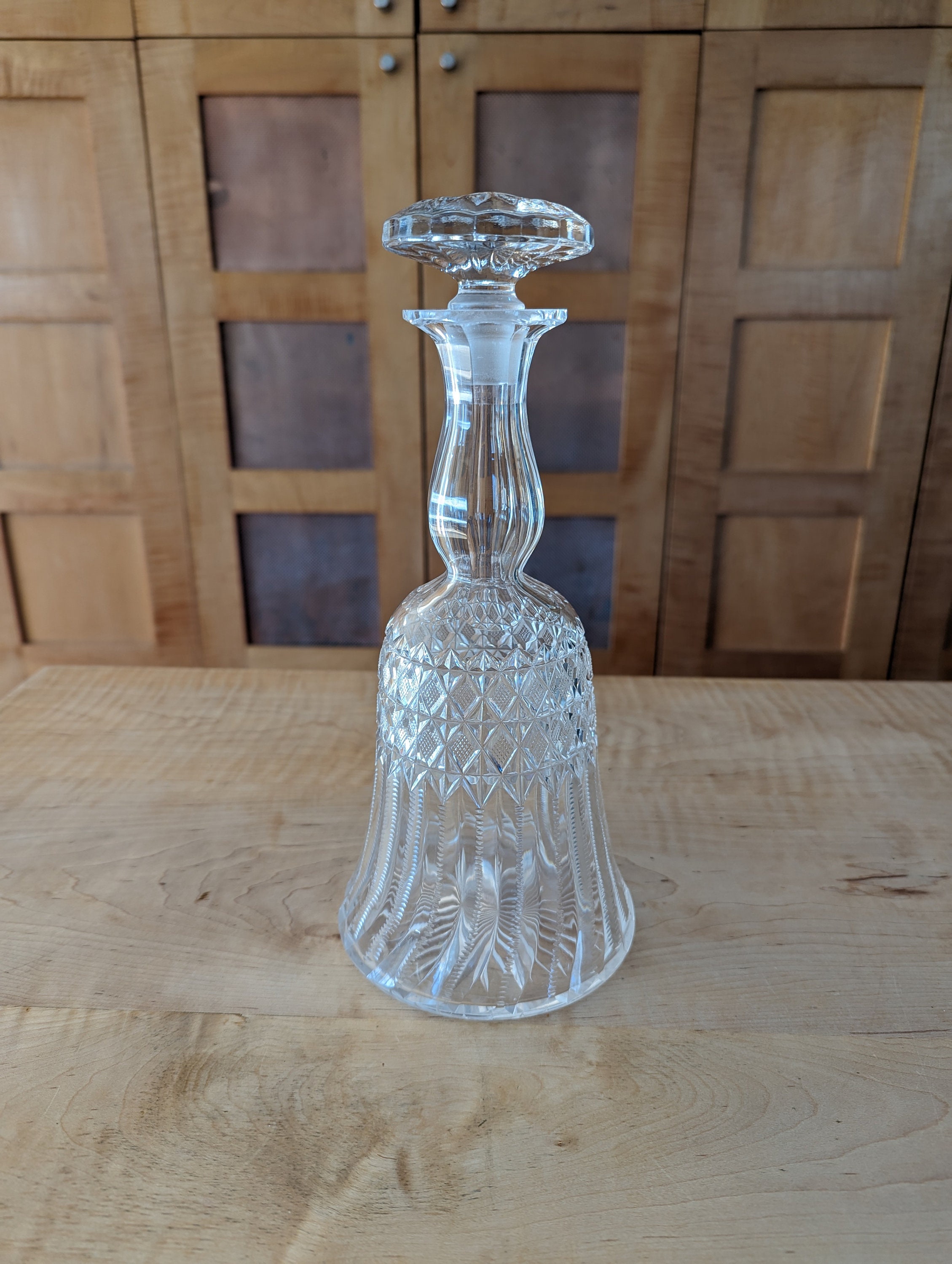 Antique Bell Shaped Crystal Decanter With Stopper, Cut Glass Decanter ...