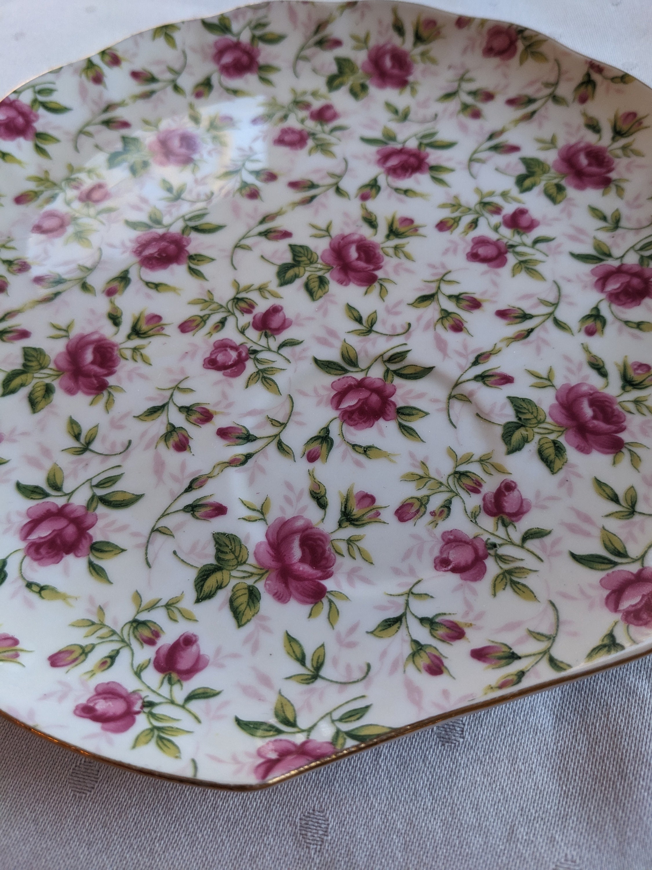 Lefton China Rose Chintz Vintage Vintage Pattern 637 Set of 2 Lunch ...