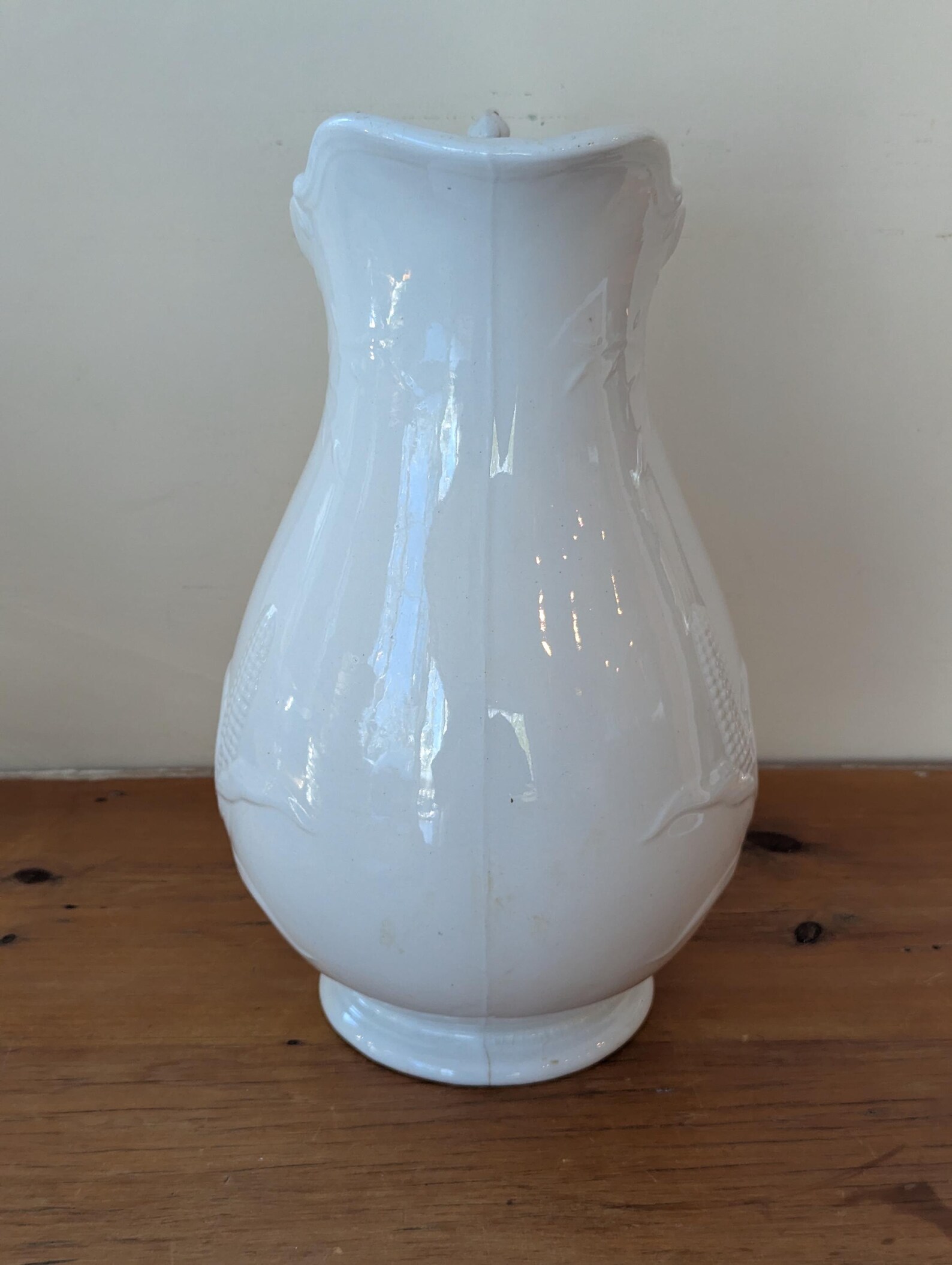 Large Antique White Davenport Ironstone Pitcher With Corn and Oats ...