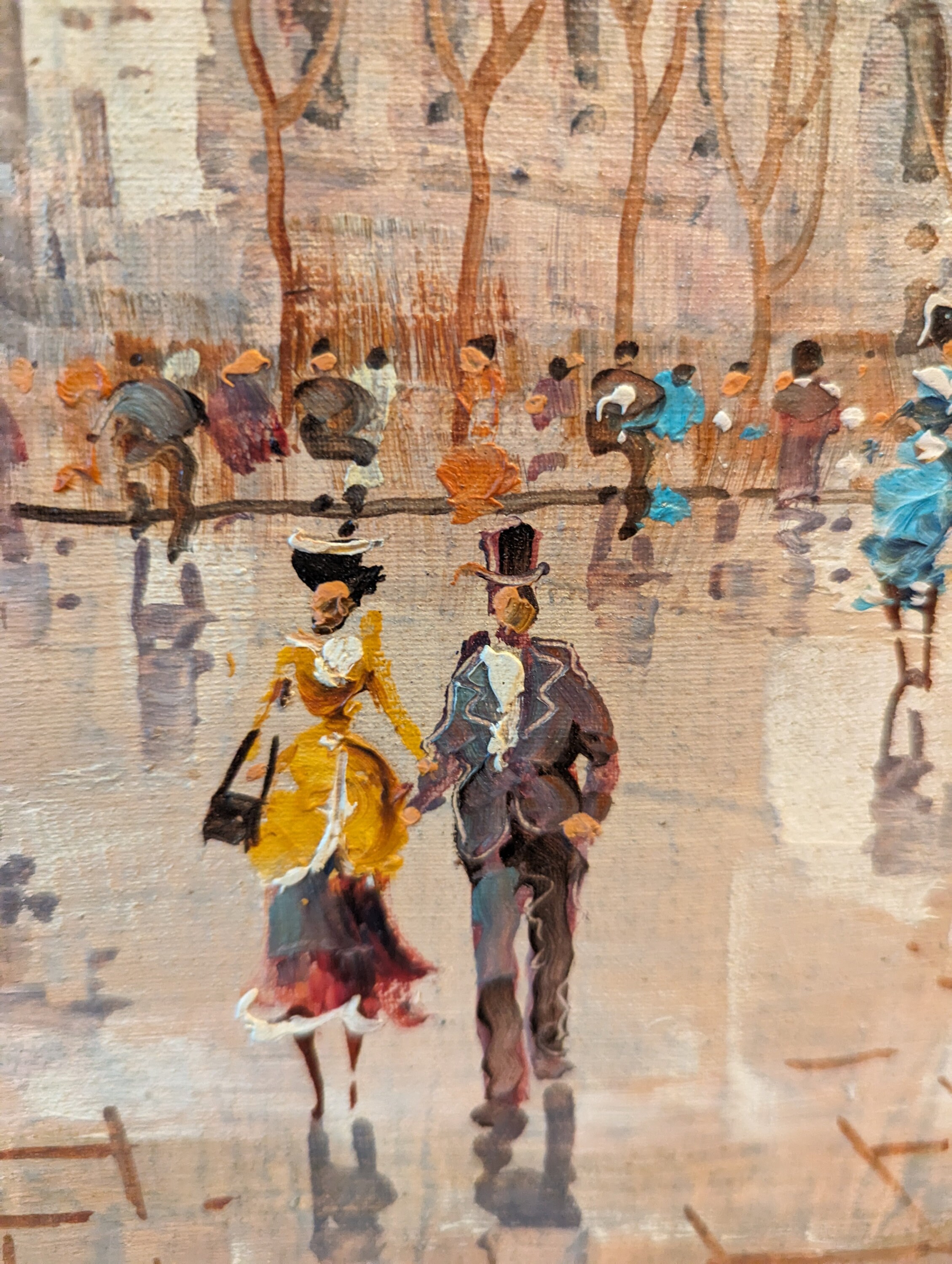 Antonio Devity Vintage Oil Painting of Paris, Oil on Canvas Framed ...