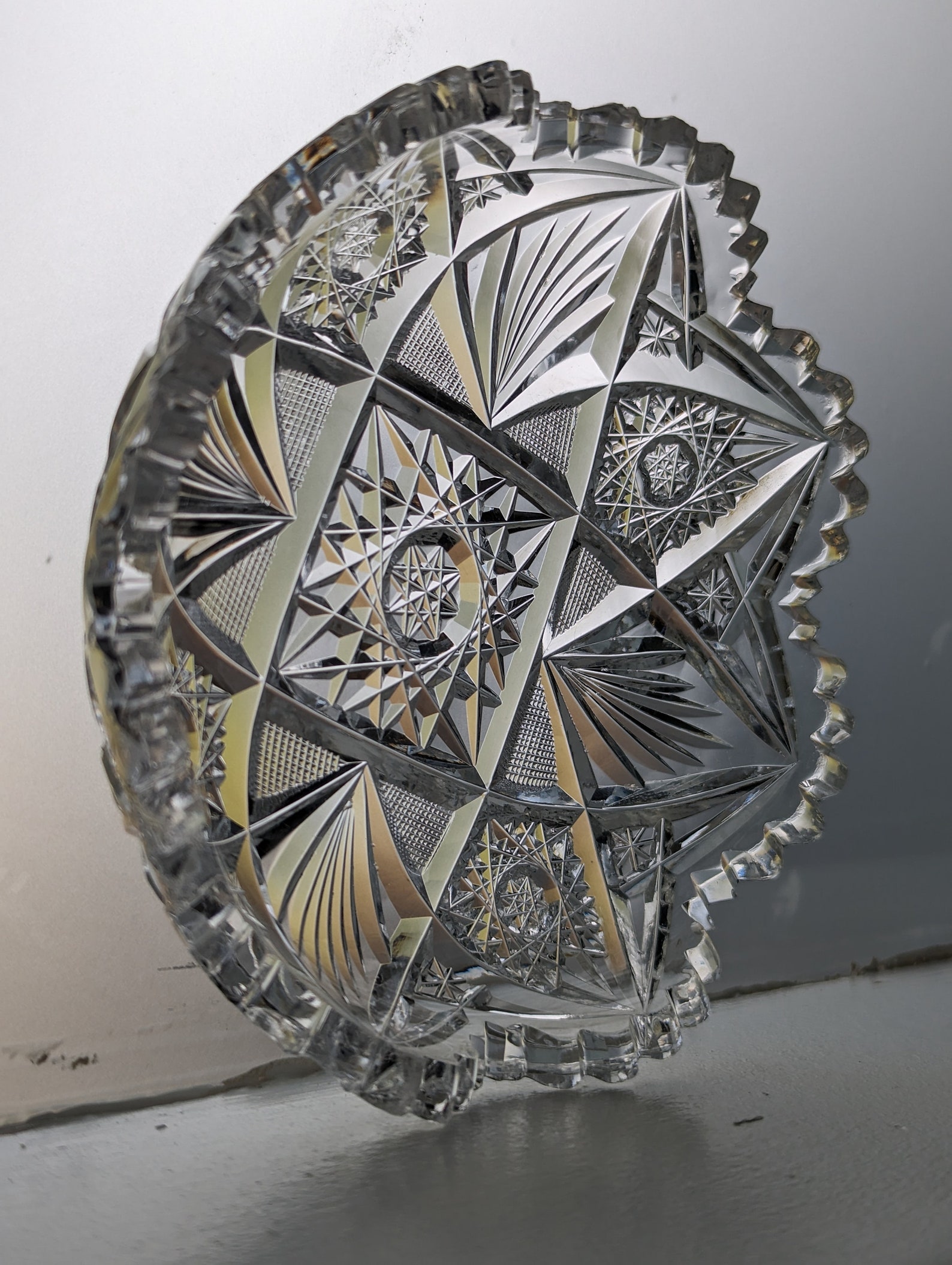 Antique ABP Cut Glass 5 in Lotus Pattern Bowl by Eggington C1899 ...